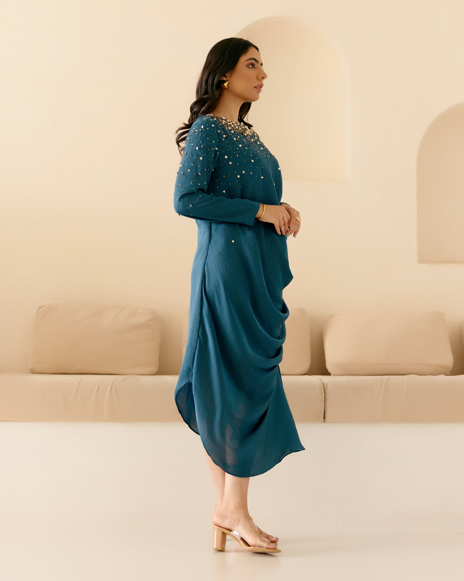 Buy Persian Blue Tira Dress Online - Chique