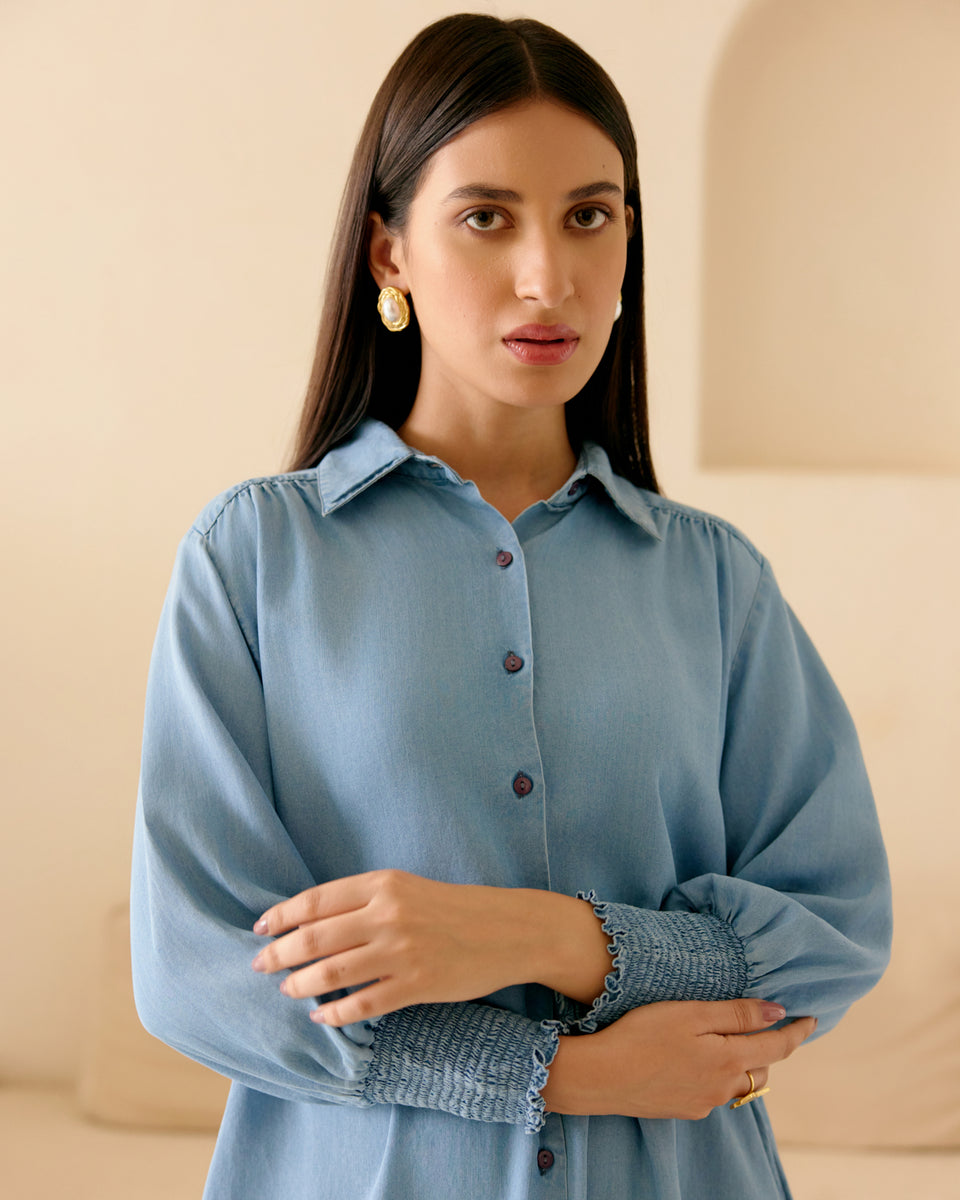 Buy Denim Blue Whitney Dress Online - Chique