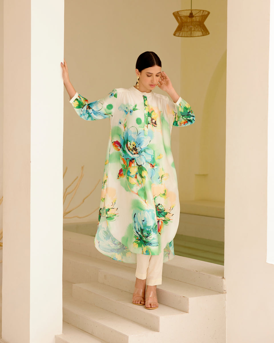 Buy Mint Wind Gathered Tunic Online - Chique