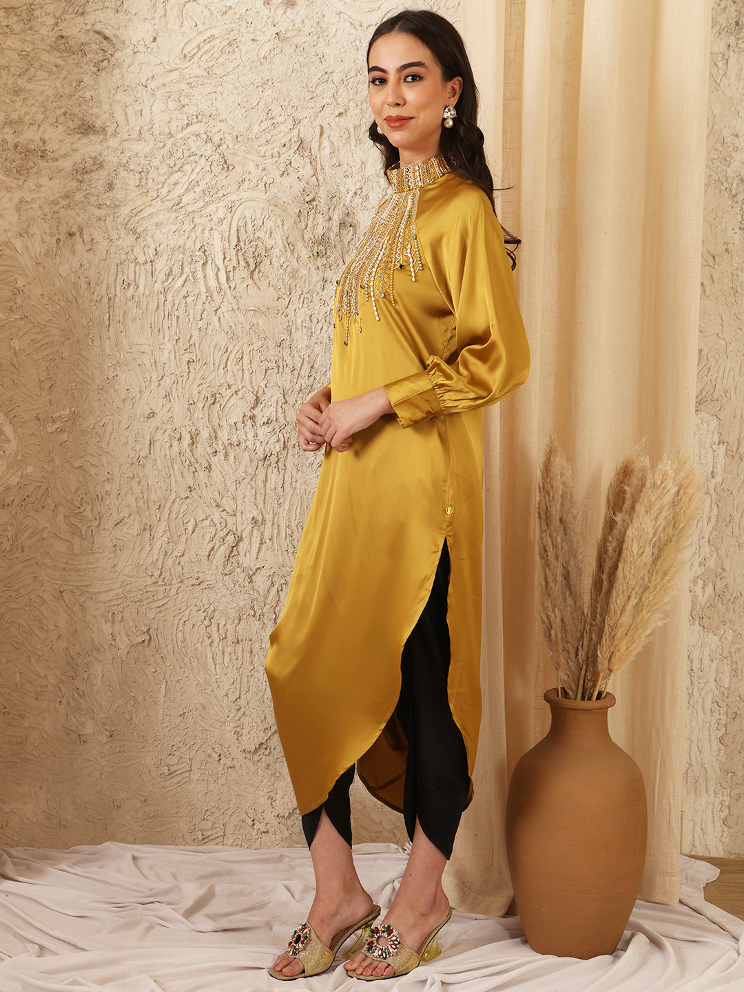 Buy Mustard Collide Dress Online - Chique