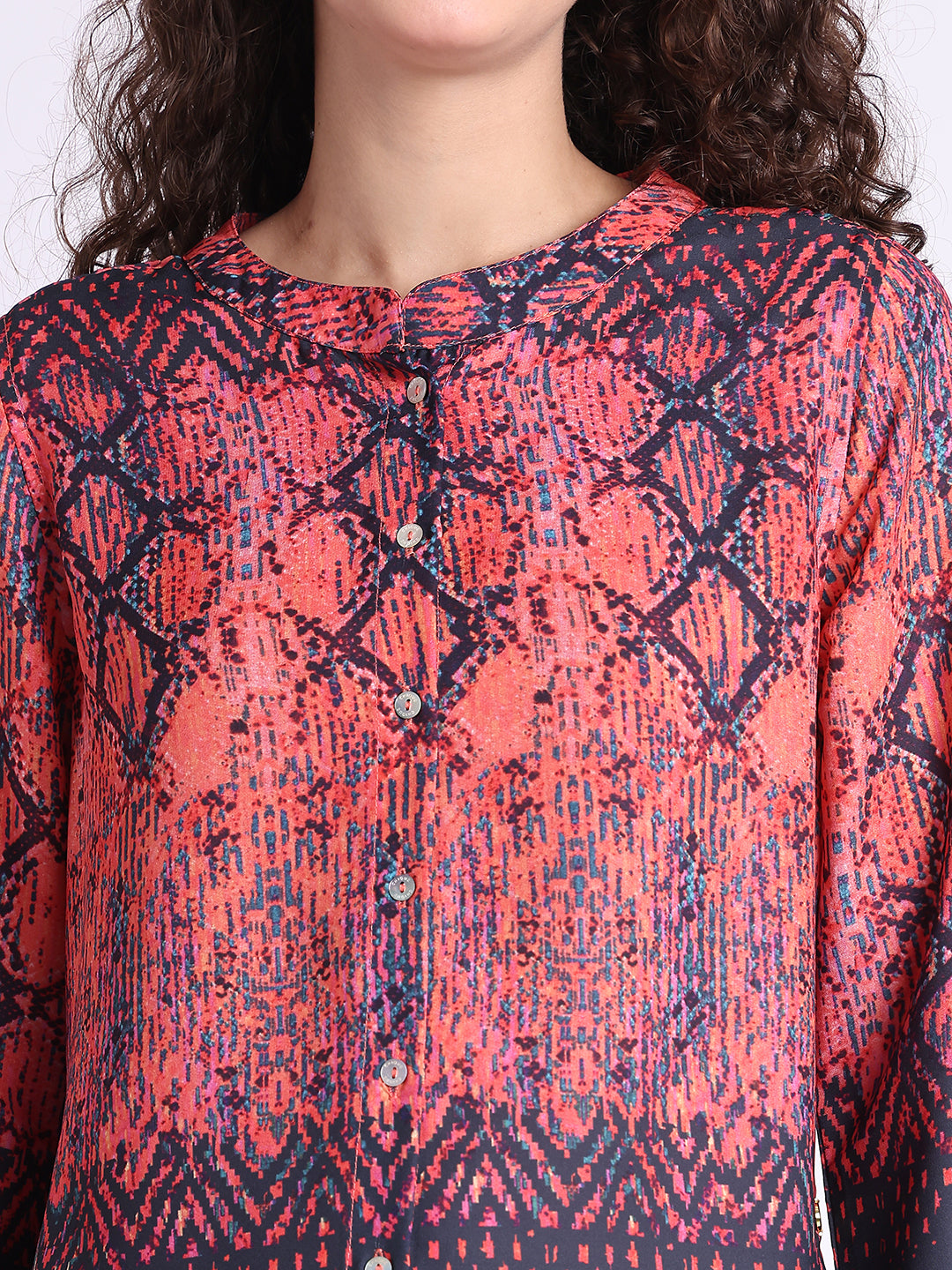 Buy Orange Snake Button Down Shirt Online - Chique