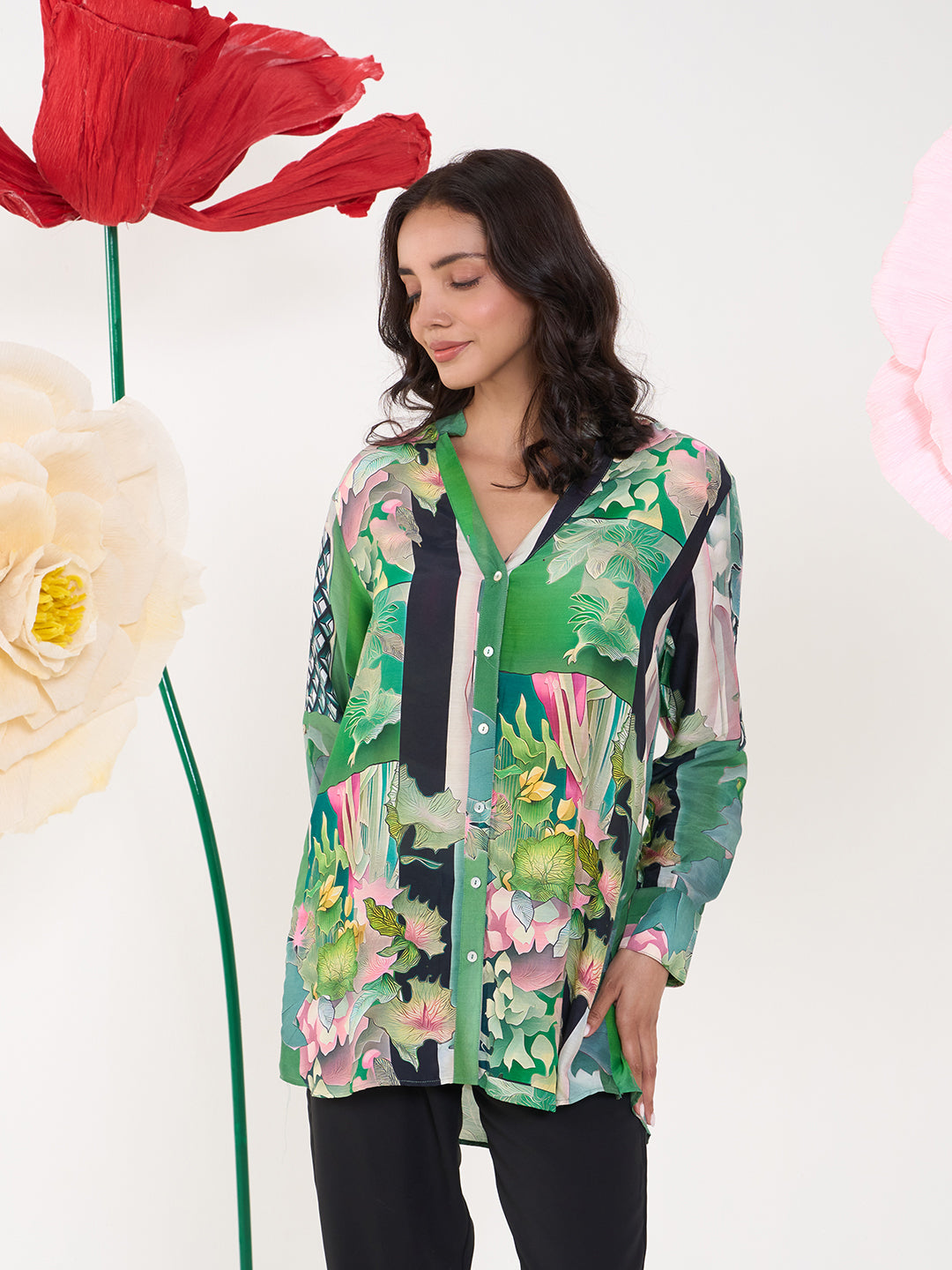 Buy Green Gloria Samaya Shirt Online - Chique