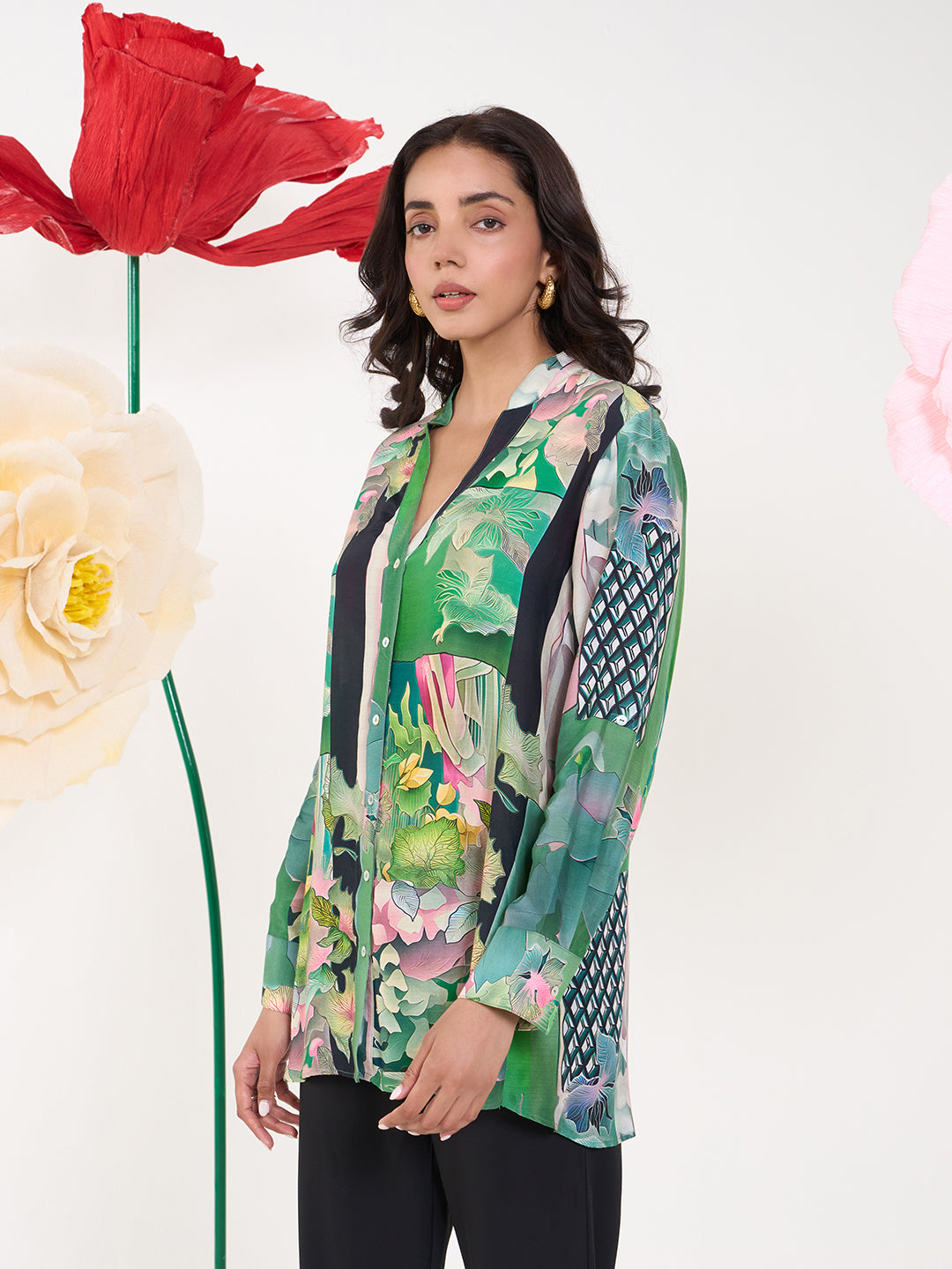 Buy Green Gloria Samaya Shirt Online - Chique