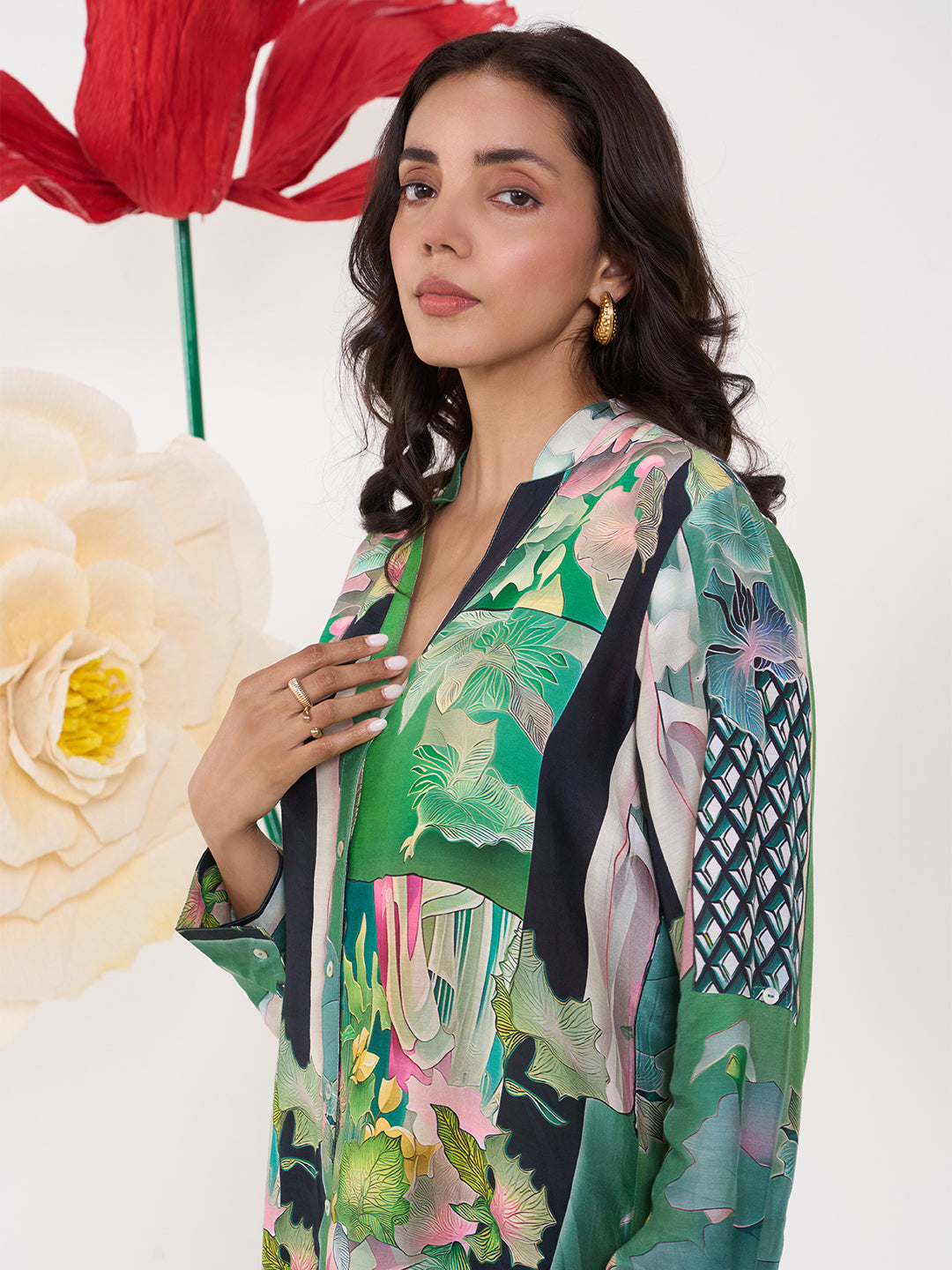 Buy Green Gloria Samaya Shirt Online - Chique
