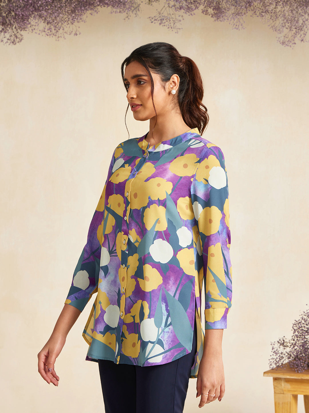 Buy Purple Quirk Button Down Shirt Online - Chique