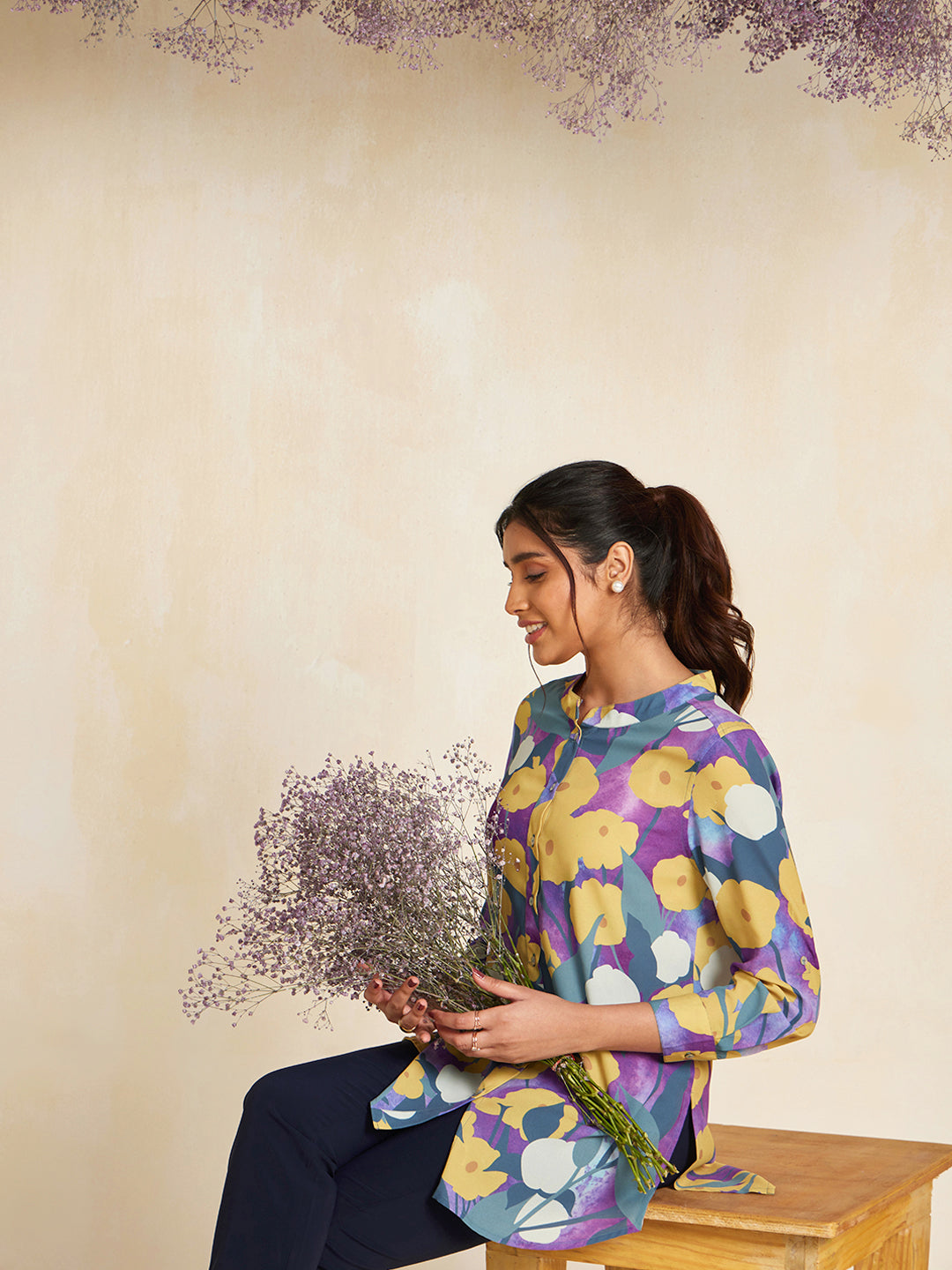Buy Purple Quirk Button Down Shirt Online - Chique
