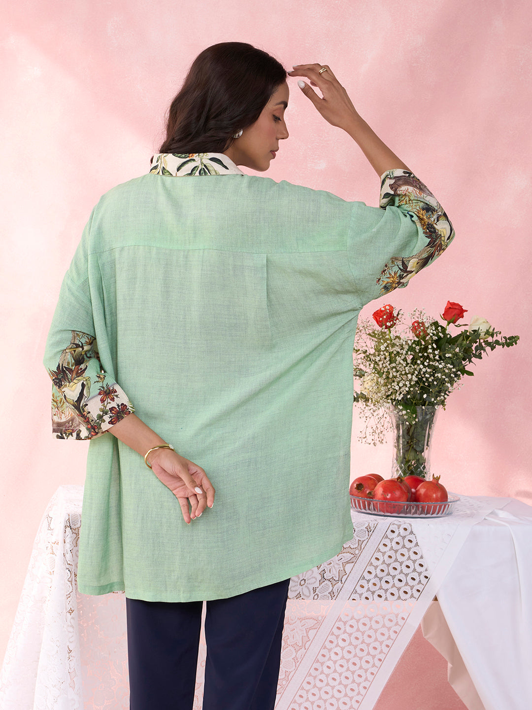 Buy Petra Forest Green Shirt Online - Chique