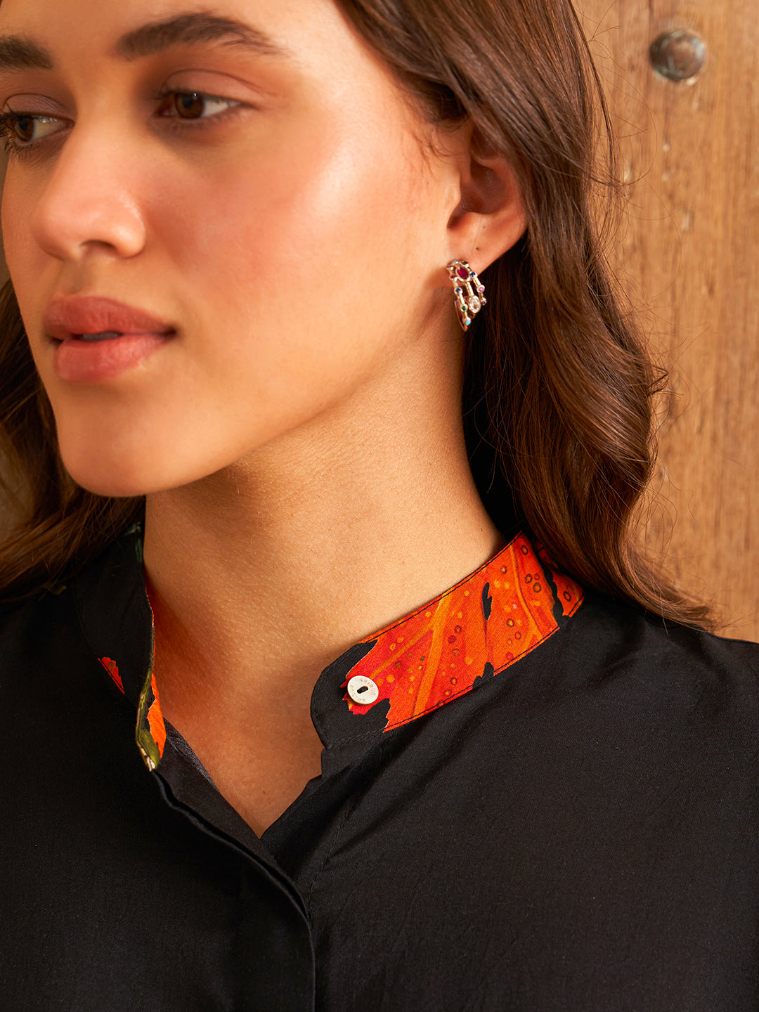 Buy Avery Black Conceal Button Shirt Online - Chique