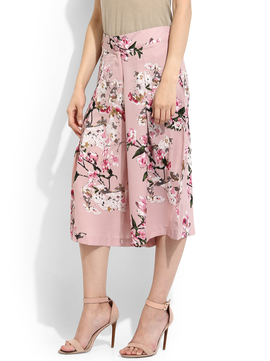 Buy Pink Floral Culottes Online - Chique